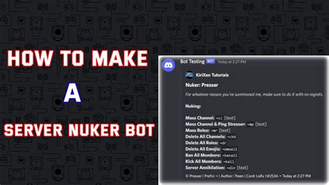 How To Make A Server Nuker Bot Replit Kirixen Youtube