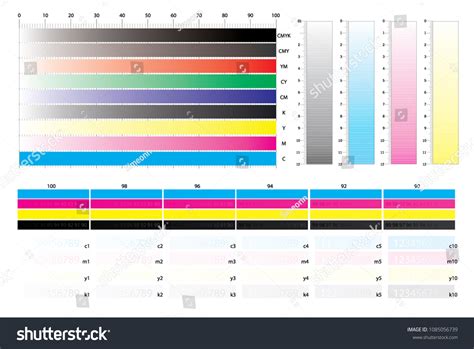Cmyk Standard Offset Vector Calibration Printing Stock Vector Royalty Free 1085056739
