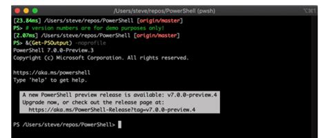 Powershell 7 からアップデートの通知機能が導入されます Developersio
