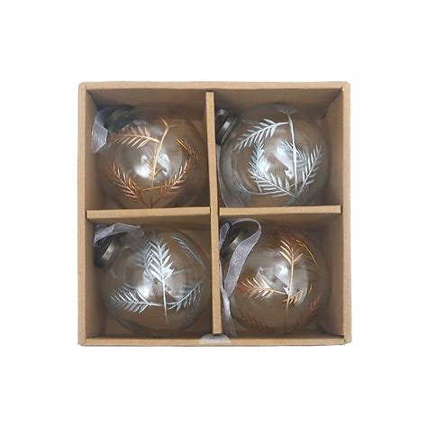 The Holiday Aisle® Glass With Leaf Etching Ball Ornament Wayfair