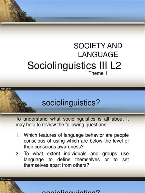 Sociolinguistics Introduction Sociolinguistics Linguistics