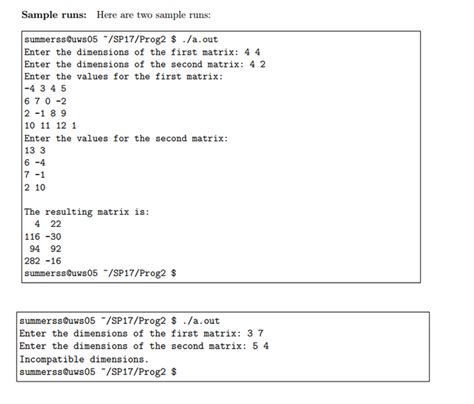 solved introduction write a c program that performs matrix