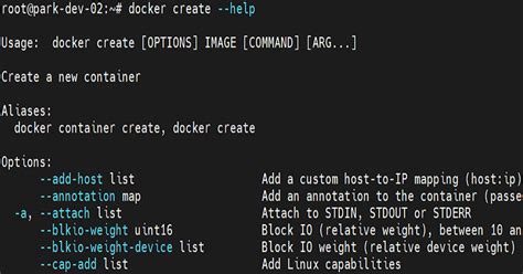 [docker] container create 명령어
