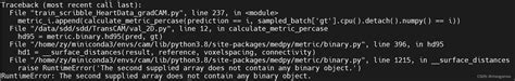 计算hd95出现runtimeerror The Second Supplied Array Does Not Contain Any