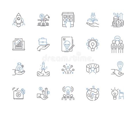 Innovation And Progress Outline Icons Collection Innovation Progress
