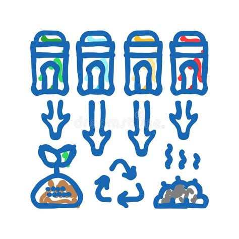 source separation icon doodle illustration stock vector illustration
