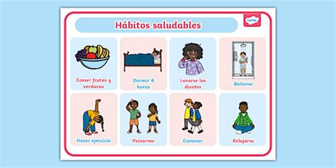 Lámina De Hábitos Saludables Materiales Educativos Twinkl