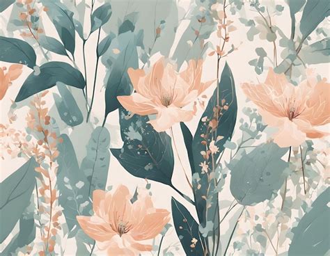 Premium Photo Elegant Botanical Illustration With A Gentle Color Scheme