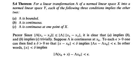 Rudin RCA Real And Complex Analysis Theorem If A Linear Transformation Is Continuous Then