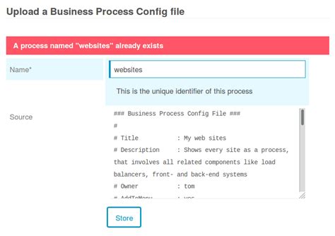 Upload Config Business Process Modeling