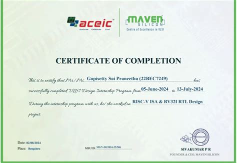 Vlsidesign Riscv Rtldesign Internship Mavensilicon Vlsi