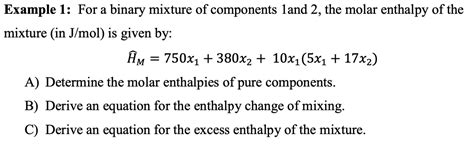 answered example 1 for a binary mixture of… bartleby