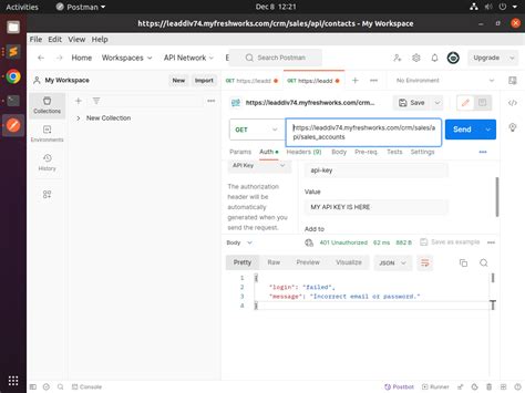 Hi I Am Trying To Login In Postman With These Usernamewith Api Key And Password X But It