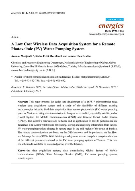 A Low Cost Wireless Data Acquisition System For A Remote