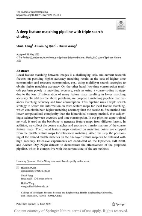 a deep feature matching pipeline with triple search strategy request pdf