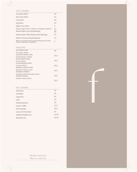 Drinks Menu Fikaandco