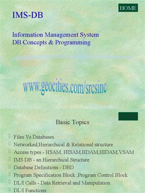 Ims Db Information Management System Db Concepts And Programming Pdf Database Index Computing