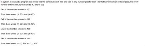 Solved In Python Construct A Program That Would Find The