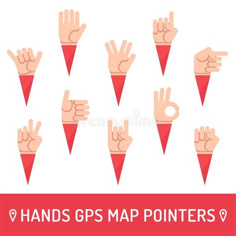 GPS Map Pointers On The Map Vector Illustration Big Red GPS Pointer