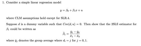 Solved Consider A Simple Linear Regression Model Chegg
