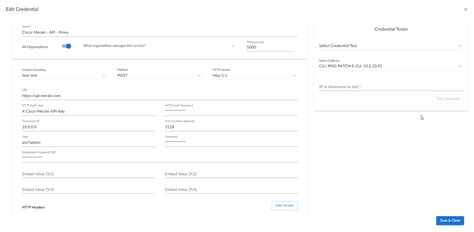Configuring Cisco Meraki Credentials For Monitoring