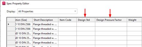 How To Use The Properties Design Std And Design Pressure Factor In