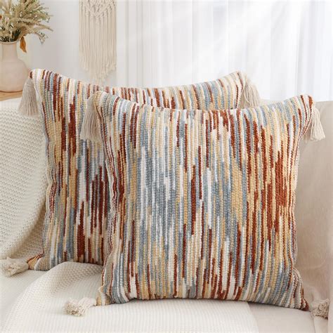 Simmore Fall Boho Decorative Throw Pillow Covers 18x18 Set