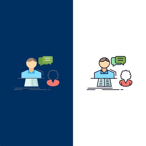 Consultation Chat Answer Contact Support Flat Color Icon Vector