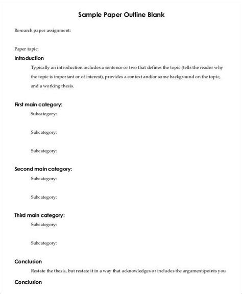 Research Paper Outline Template Word Printable Word Searches
