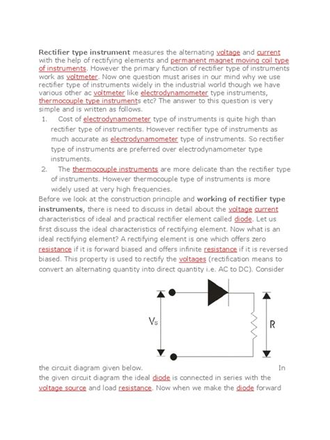 Rectifier Type Instrument Pdf Rectifier Diode