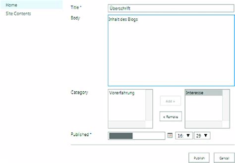 Creating A Blog Item With A Title Body Category And Date Of Publication Download Scientific