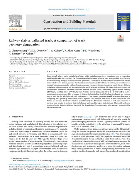 Pdf Railway Slab Vs Ballasted Track A Comparison Of Track Geometry