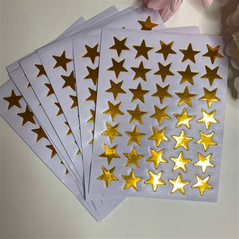 5 Sheets Of Gold Star Stickers Stickers For Reward Charts Etsy