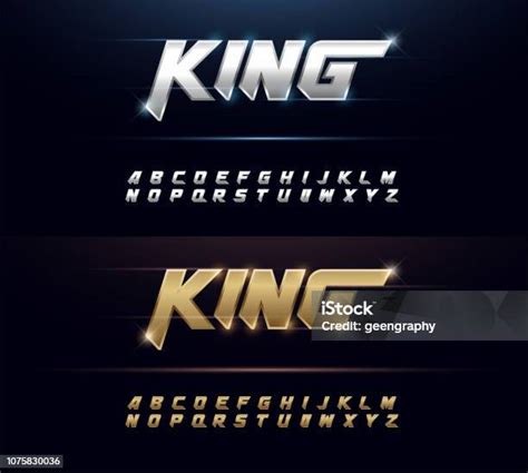 우아한 실버 골든 금속 크롬 알파벳 글꼴입니다 타이 포 그래피 스포츠 골드 현대적인 스타일 글꼴을 설정합니다 벡터 일러스트 레이 션 컴퓨터 글자에 대한 스톡 벡터 아트 및