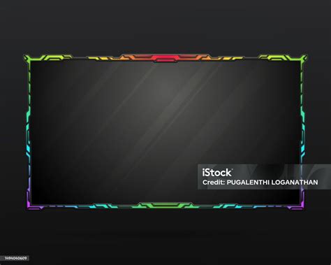 비디오 방송을 위한 추상 Rgb 색상 테두리 라이브 스트림 웹캠 오버레이 스크린 패널 프레임 템플릿 배경 주제에 대한 스톡 벡터 아트 및 기타 이미지 Istock