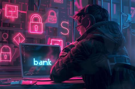 A Hacker Accessing Sensitive Information On A Laptop In A Bank System