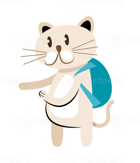 Cat With Backpack 17221533 Png