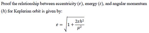 Solved Proof The Relationship Between Eccentricity E