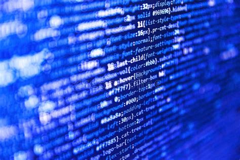 Abstract Source Code Background Data Bits Computer Bits Shadow And Dark Vignette Effect Stock