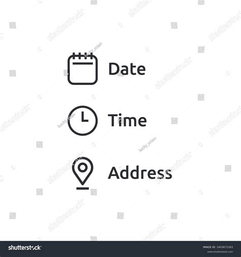 Date Time Location Address Icon Calendar Stock Vector Royalty Free 2403671563 Shutterstock
