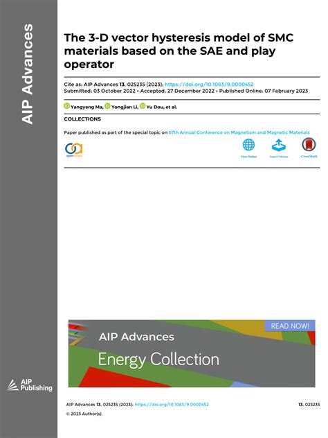 Pdf The 3 D Vector Hysteresis Model Of Smc Materials Based On The Sae