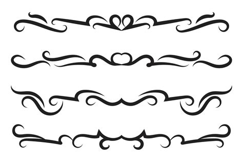 Set Of Decorative Borders And Scroll Elements Vector Art At Vecteezy