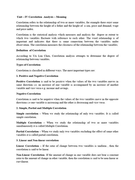 unit iv correlation and regression analysis pdf