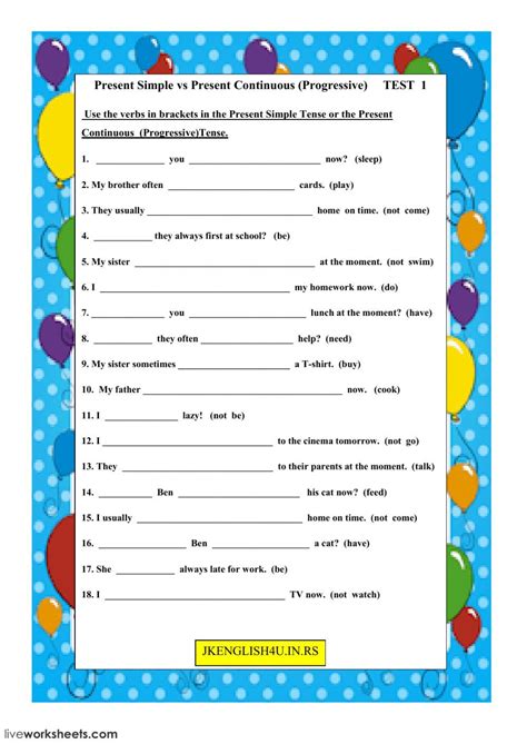 Worksheets 816 Present Progressive Tense Answers