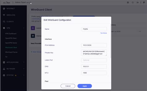 Wireguard Peer Config Not Accepted In Gui When Endpoint Is A Fqdn Insted A Ip Adress Opal Gl