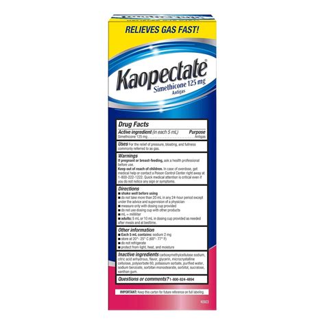Kaopectate Extra Strength Gas Relief Liquid Mixed Berry Flavor 8 Oz