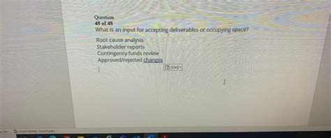 Solved Question48 Of 48what Is An Input For Accepting