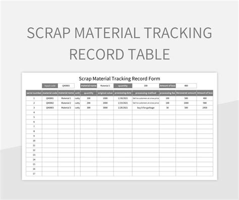 Free Receiving Material Templates For Google Sheets And Microsoft Excel Slidesdocs
