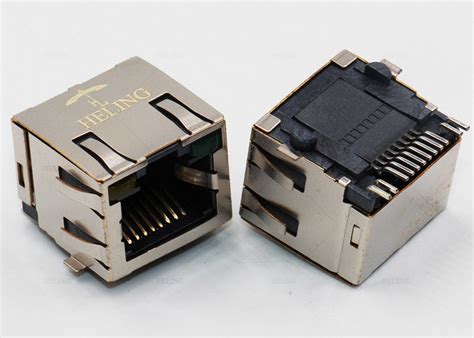 One Port 8p8c Smt Rj45 Connector Shielded Pcb Surface Mount Ethernet Jack