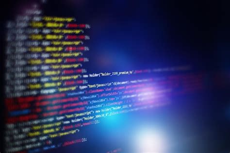 Premium Photo Software Developer Programming Code Abstract Computer Script Code Selective Focus